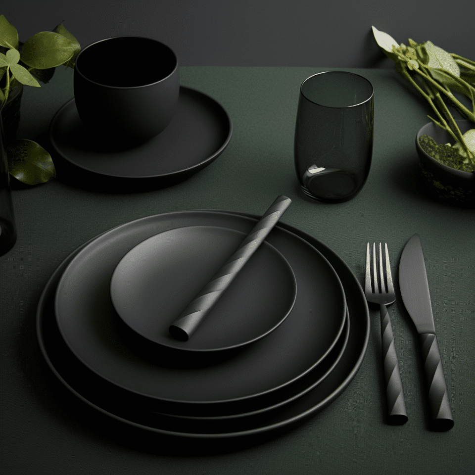 Elevate Your Dining Experience with Stylish Matte Black Silverware